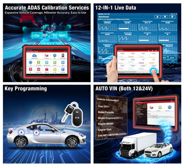 LAUNCH X431 PRO3S+ HDIII 12V Car/24V Truck Full System Diagnostic Tools ...