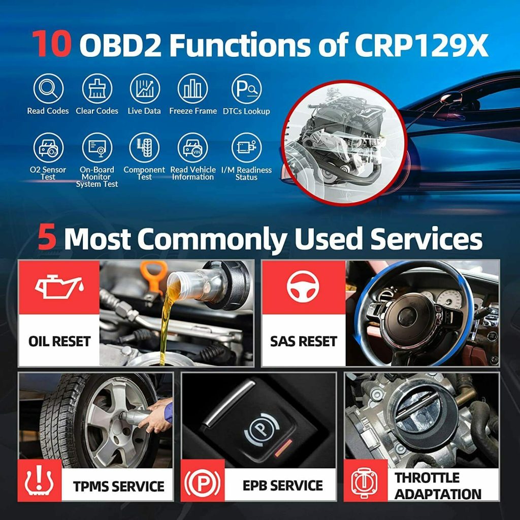 LAUNCH X431 CRP129X OBD2 Scanner Auto Code Reader Diagnostic Tools TMPS ...