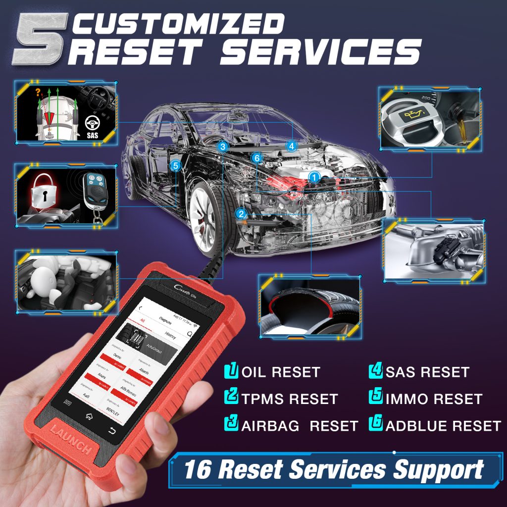 LAUNCH X431 CRE205 Auto OBD2 ABS SRS Code Reader Diagnostic Tools Oil ...