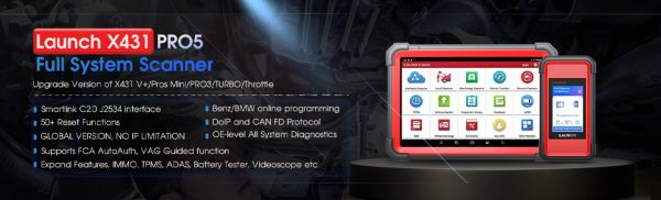 Launch X431 PRO 5 PRO5 Full System Diagnostic Tool with Smartlink 2.0 ...