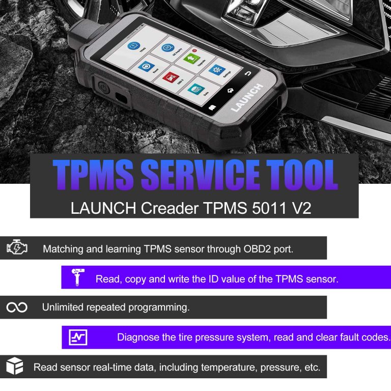 LAUNCH Creader TPMS 5011 V2 TPMS Activation and Diagnostic Tool WIFI Upgrade 12 Reset Functions ...