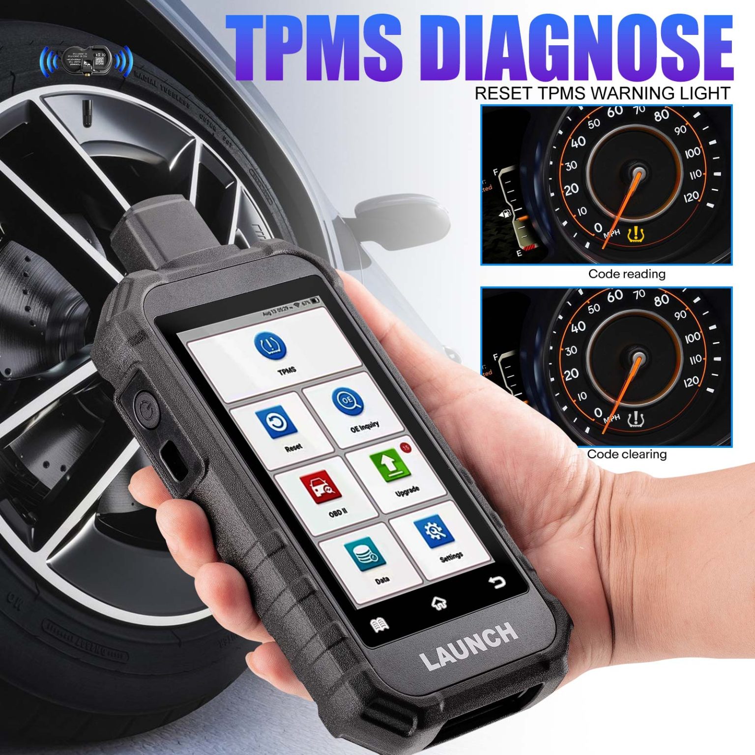LAUNCH Creader TPMS 5011 V2 TPMS Activation and Diagnostic Tool WIFI Upgrade 12 Reset Functions ...